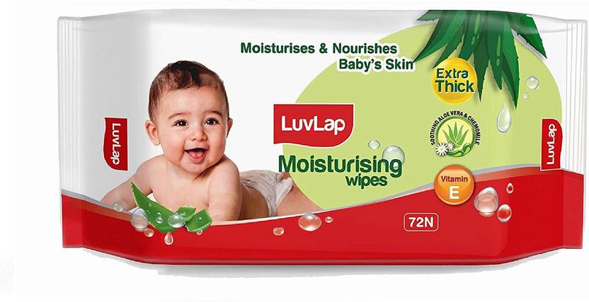 LuvLap Baby Moisturising Extra Thick Wipes with Aloe Vera, 72 wipes ...
