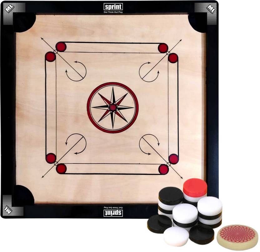 Sprint Professional (26*26) Inches Cut Pocket Carrom Board with Striker ...