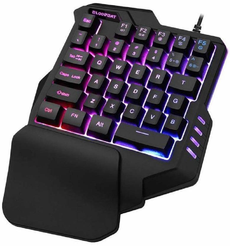 MFTEK One Handed Gaming Keyboard Bloodbat RGB Backlit 35 Keys Portable ...