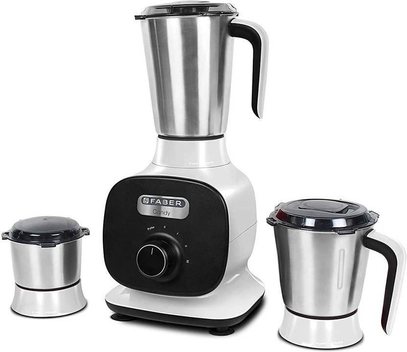 Faber FMG Candy 800 3J BW 800 Mixer Grinder (3 Jars, Black & White ...