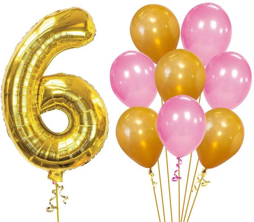 Flipkart.com | Acril Solid 6TH Birthday Baby Girl/Boy Decoration Combo ...