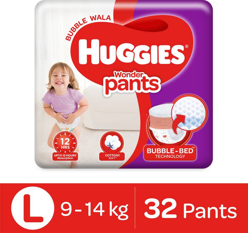 Huggies Wonder Pants - L - Buy 32 Huggies Air Fresh Cover Pant Diapers ...
