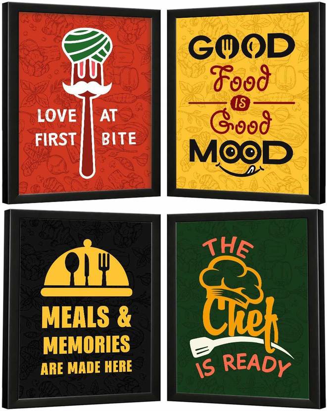 Kitchen hanging posters - Kitchen door posters with frame - Framed ...