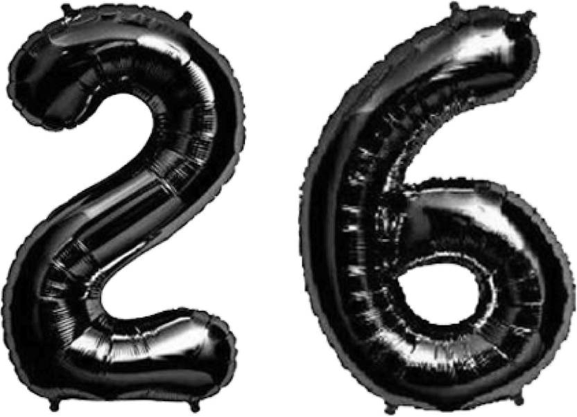 Flipkart.com | Bal samrat Solid Black 26 Number Foil Balloon for ...