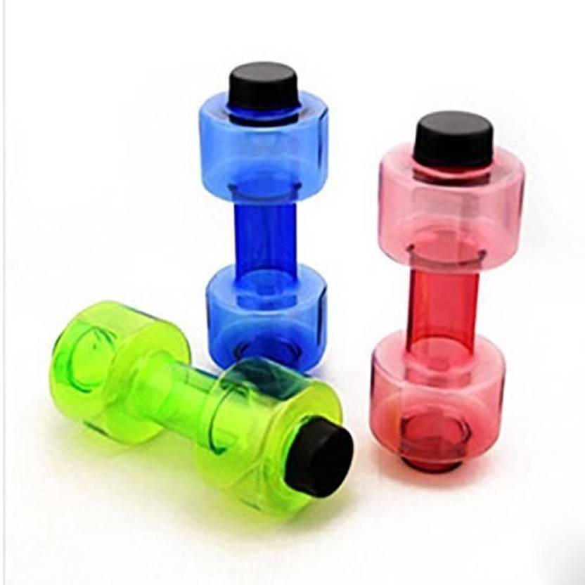 NMS TRADERS Plastic Dumbbell Shape Water Bottle Plastic Portable Dumble ...
