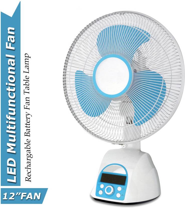 Pick Ur Needs Rechargeable AC/DC 12 Inches Table Fan 6-8 Hours Back Up ...