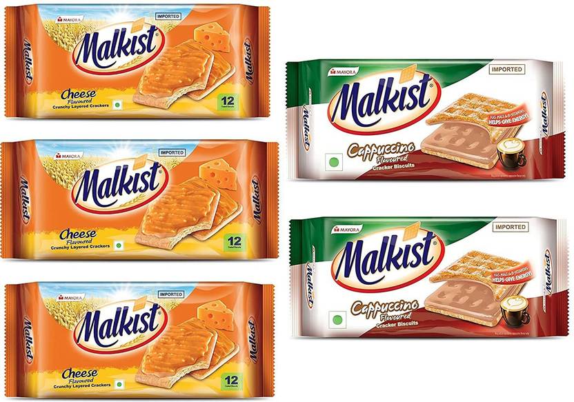 Malkist Cheese and Cappuccinod 2 Flavored Crunchy Crackers Biscuits ...