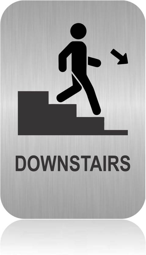 Morpankh DOWNSTAIRS WITH LOGO stainless steel sign board Emergency Sign ...