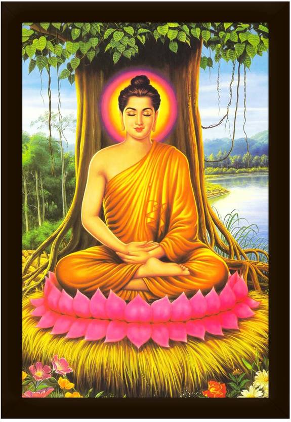 Braj Art Gallery Gautam Buddha in Meditation Under Bodhi Tree Photo ...