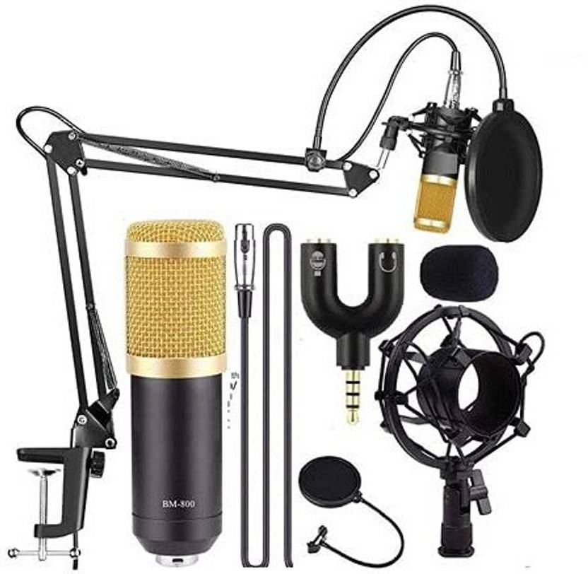 SOUVENIR BM800 Condenser Microphone Full Set with 48V USB Phantom Power Supply Professional ...