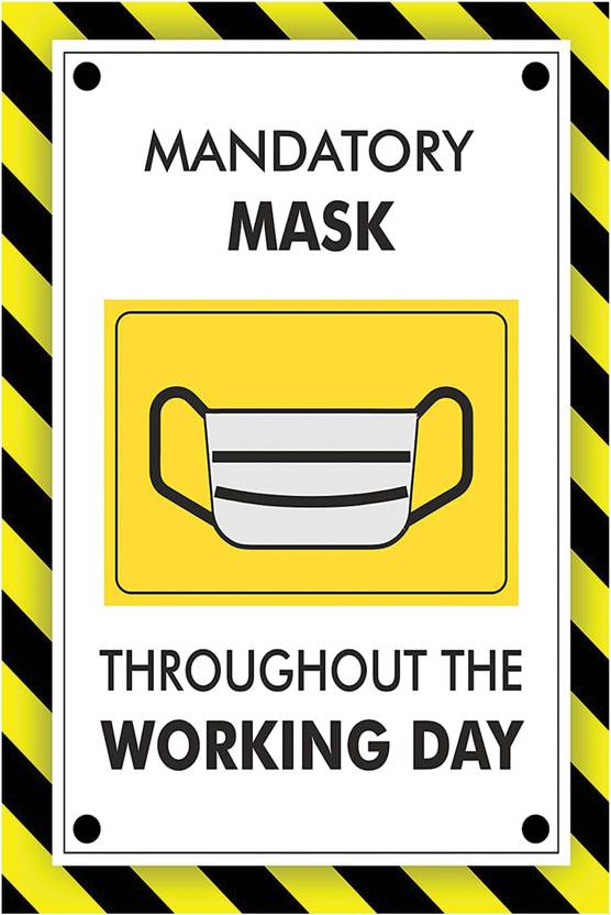 virus posters| Precaution Poster "Mandatory Mask"|Wall Posters for ...
