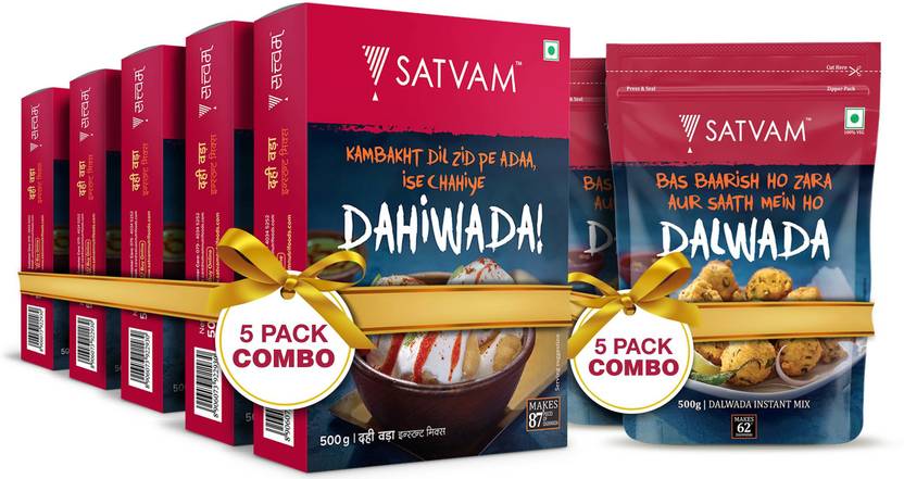 Satvam Dahi Wada Instant Mix (5*500g) + Dalwada Instant Mix (5*500g ...
