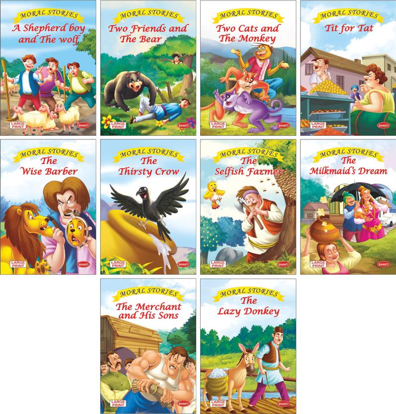 Moral Stories (Set Of 10 Books With Colourful Pictures) - Story Books ...