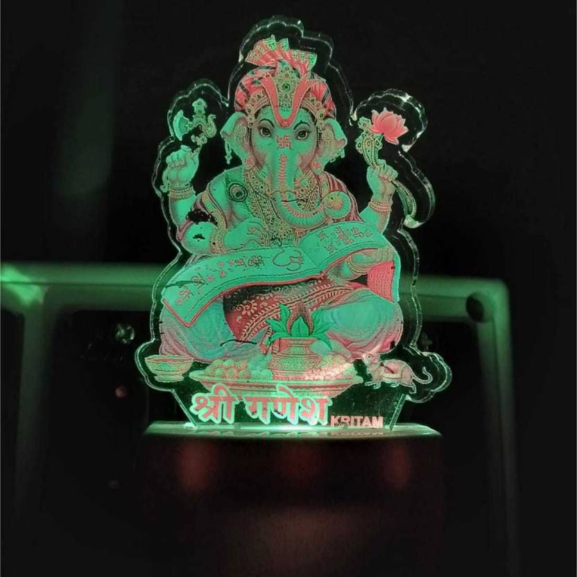 KRITAM LED Acrylic God Ganesha / Ganesh Ji Night Lamp Color Changing ...