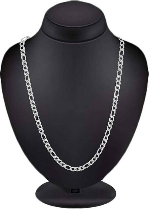 zebisco Stainless steel sachin model chain for mens 20 inches Silver ...