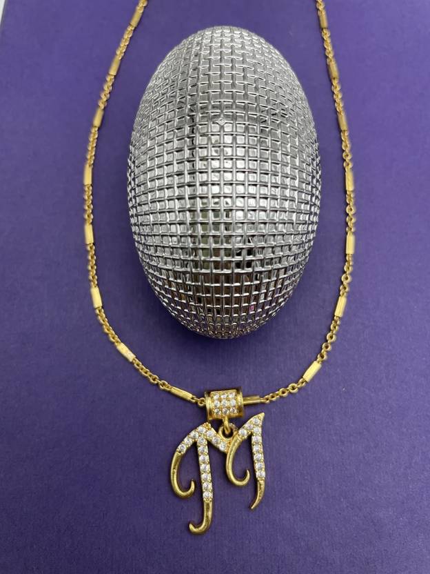 siddhnath Mangalsutra ‘’M’’ letter gold plated pendant locket for girls ...