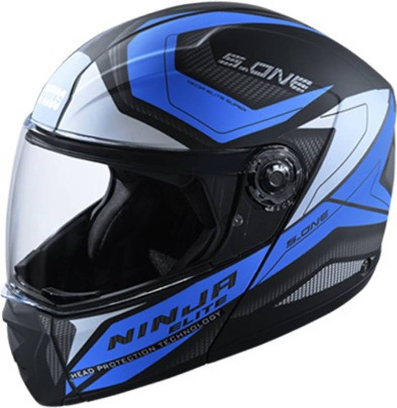 STUDDS NINJA ELITE SUPER HI-QUALITY D4 MATT BLACK N1 BLUE FLIP-UP FACE ...