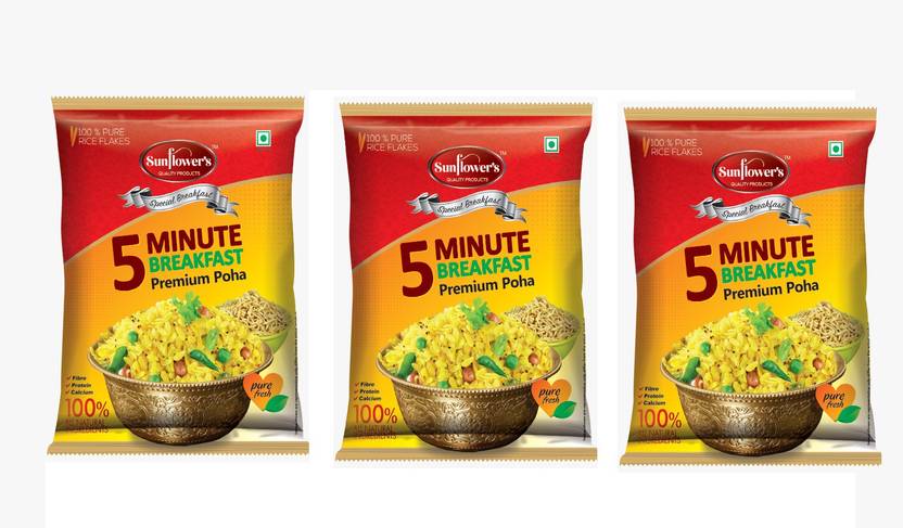 SUNFLOWER'S QUALITY PRODUCT POHA PREMIUM PACK OF 3/900G Poha (Long ...
