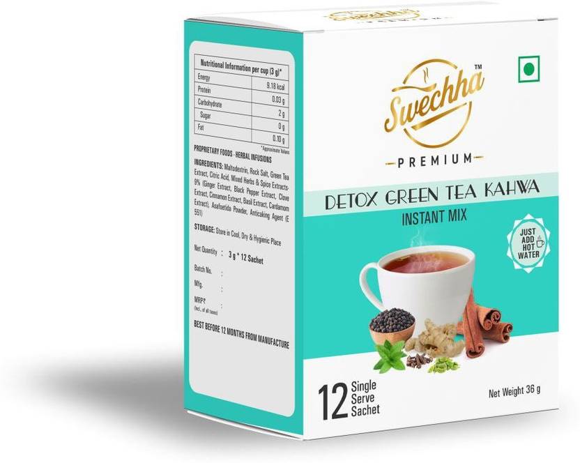 RCM Swechha Premium Detox Green Tea Kahwa - 12 Sachets x3 Green Tea Box ...