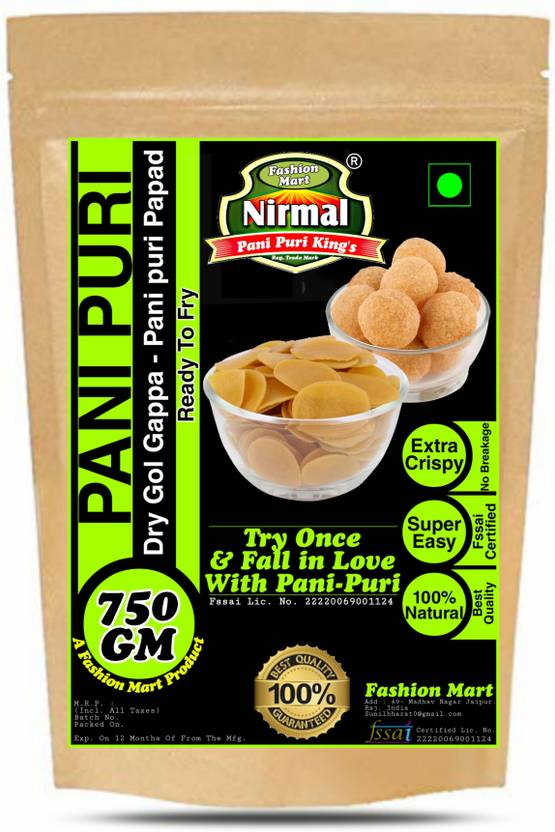 Nirmal Premium Quality Dry Gol Gappa / Puchka / Pani Puri / Patashi ...