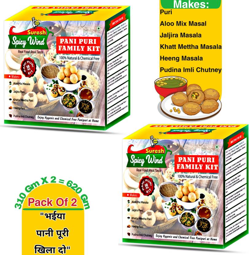 Suresh READY TO MIX PANI PURI KIT WITH ALOO MIX MASALA - JALJIRA PANI ...