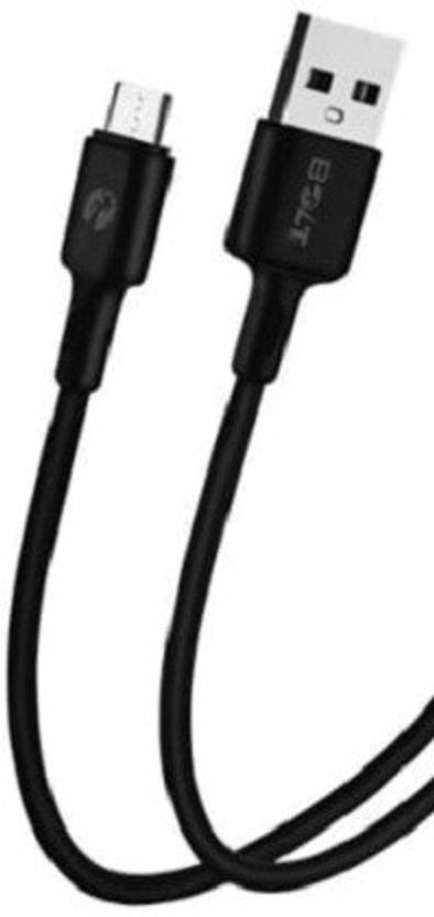 bolte BCP-04 Single Pin Micro USB Data / Charging Cable (1 m, Black) 1 ...