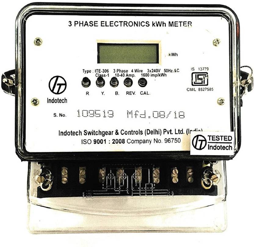 Indotech 3 Phase LCD Display Energy Sub Meter 10-40 ampere Metal ...