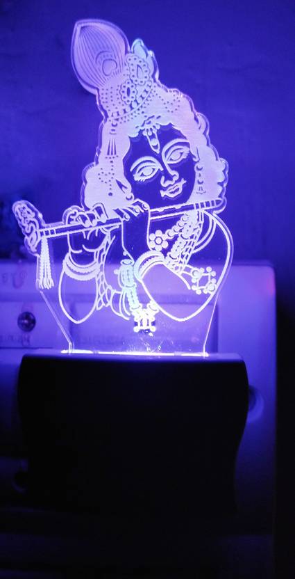 Guptas decore Moonlight 3D ILLUSION LORD KRISHNA LED Night Lamp Night ...