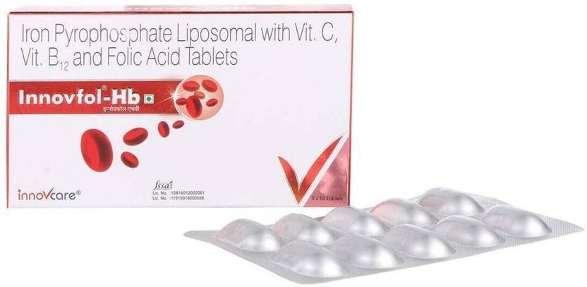 Innovcare Innovfol-Hb Iron, Vitamin And Folic Acid Tablets Price in ...
