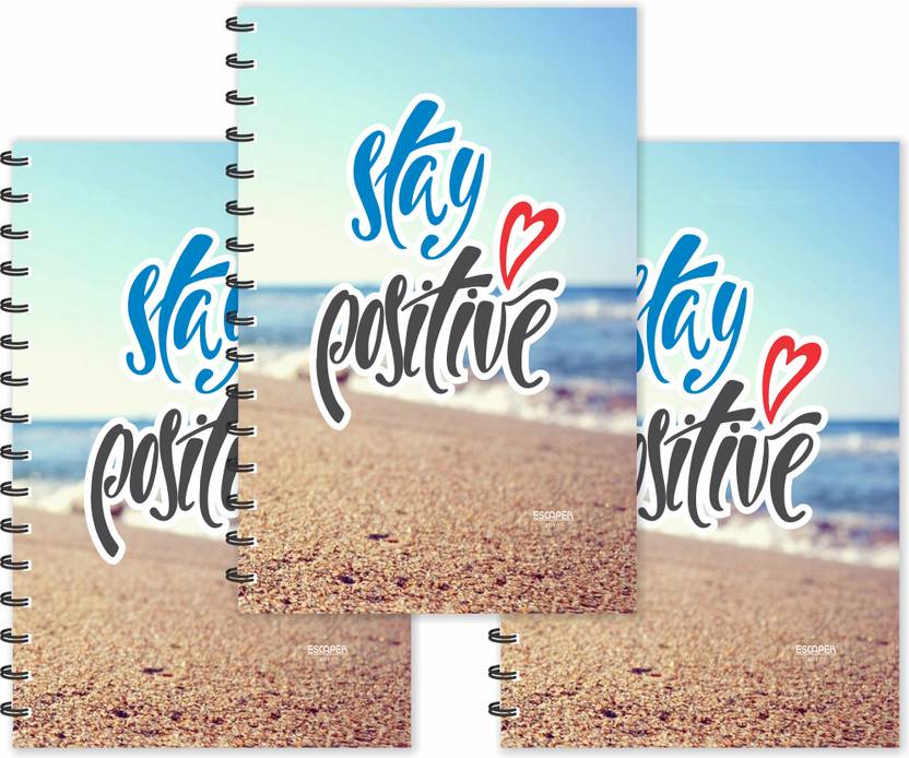 ESCAPER Stay Positive Designer Diaries (Ruled - A5 Size - Pack of 3 ...