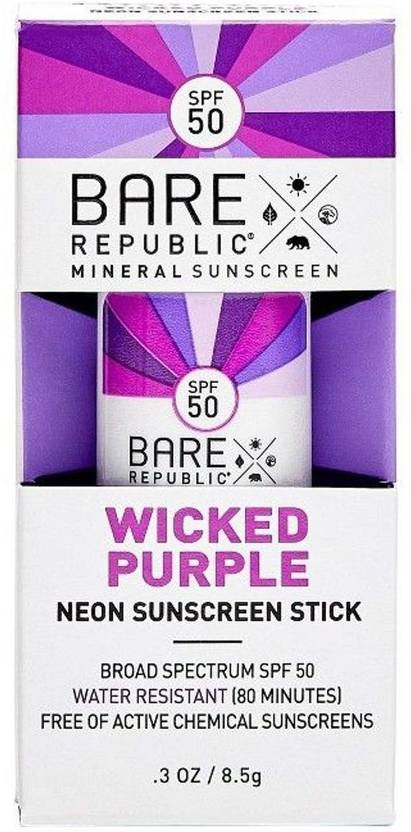 Bare Republic Neon Sunscreen Stick Wicked Purple - SPF 50 - Price in ...