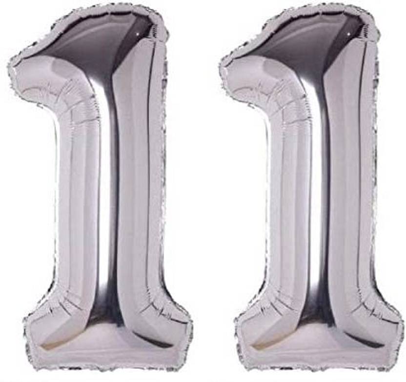 Flipkart.com | Partyshots Solid 16” No.11 Silver Foil Balloon for 11th ...