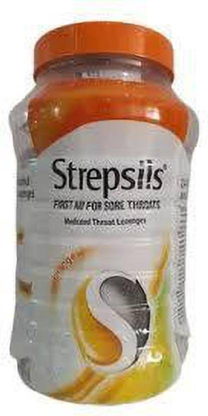 Strepsils FIRST AID FOR SORE THROATS LOZENGES 200 JAR ORANGE Candy ...