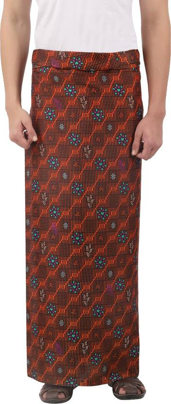 Finito Floral Print Brown Lungi Price in India - Buy Finito Floral ...