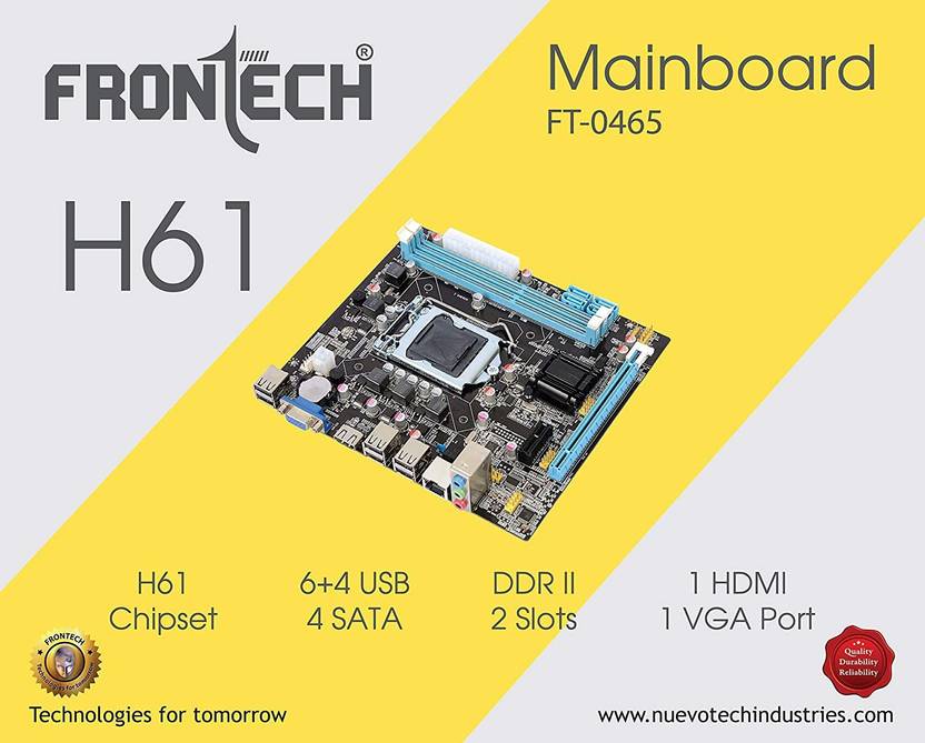 Frontech H61 Support 2nd and 3rd Generation Processor i3/i5/i7/Dual ...