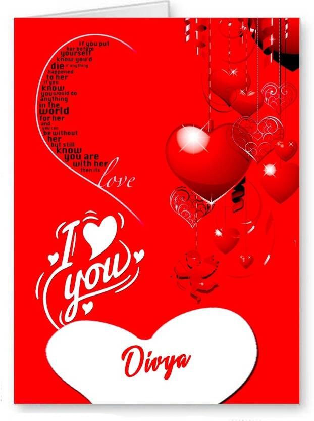 Midas Craft I Love You Divya ….15 Romantic Card Greeting Card Price in ...