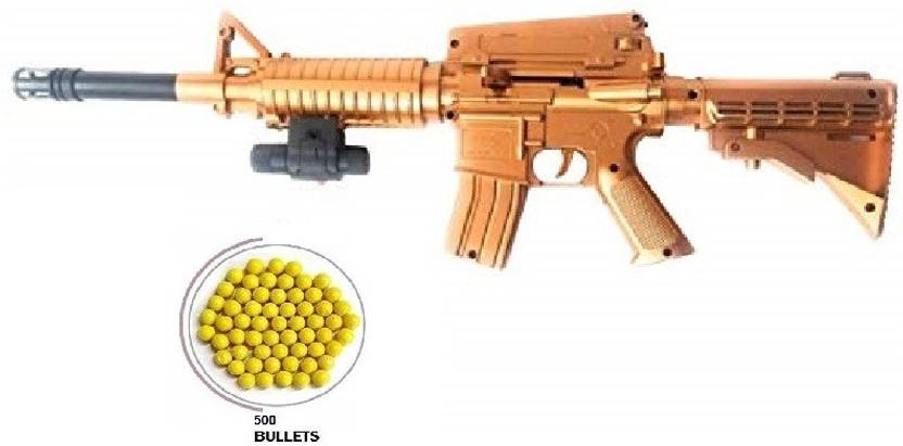 IndusBay M4 Toy Gun Golden with BB bullets M4-1 Toy Gun with 2 in 1 ...