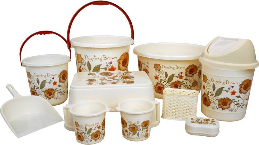 WCSE High quality unbreakable Flower printed Balti 15.0 Ltr, Plastic ...