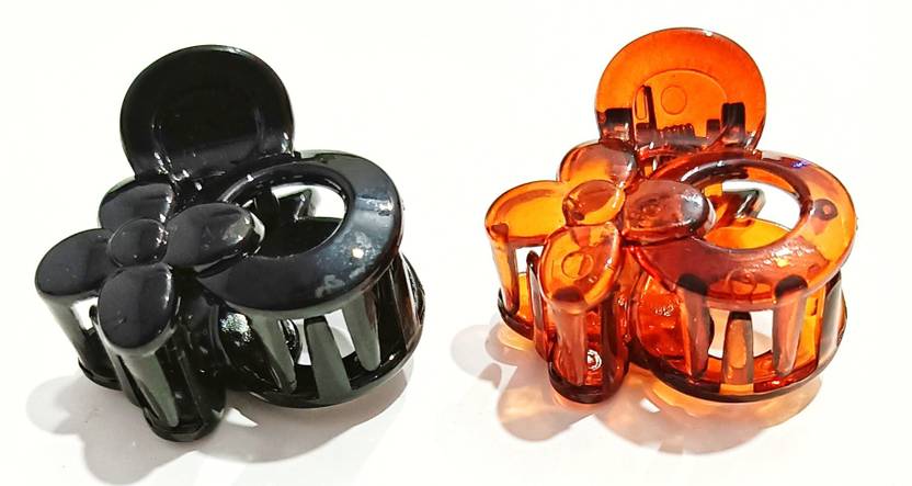 HOMEMATES Fancy Hair Clutches for Women/Girls Pack of 2 pcs -Black ...