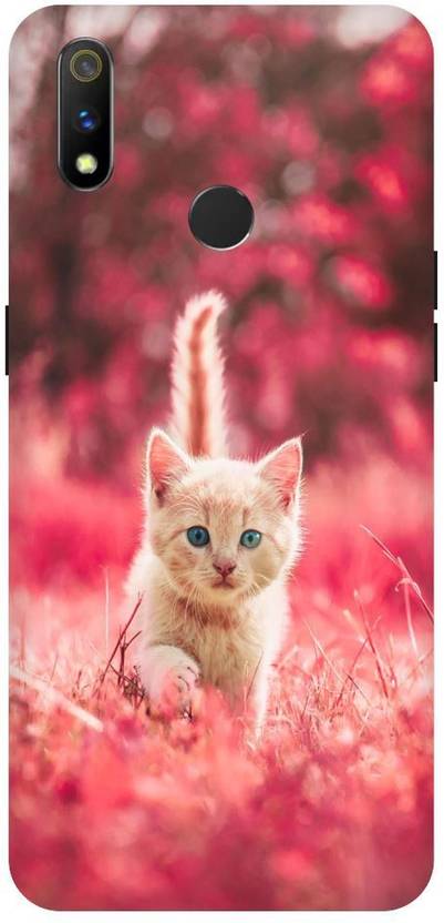 PRATEEKSH Back Cover for Realme 3 Pro ANIMAL, BROWN CAT, RED AREA ...
