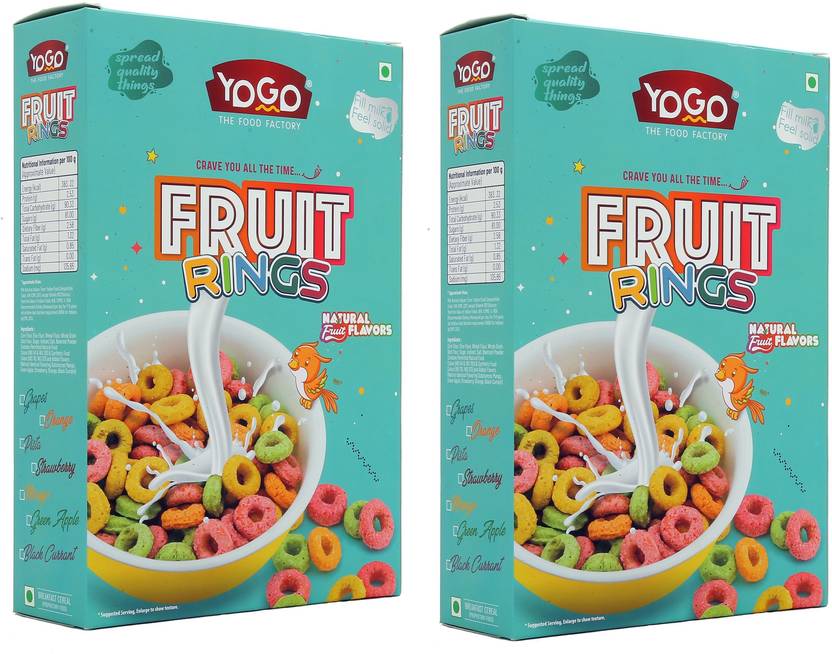 YoGo Mix Fruit Rings Breakfast Cereal/High Fiber and Multigrain/Made ...