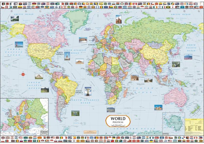 World Political Map Photographic Paper - Maps, Educational posters in ...