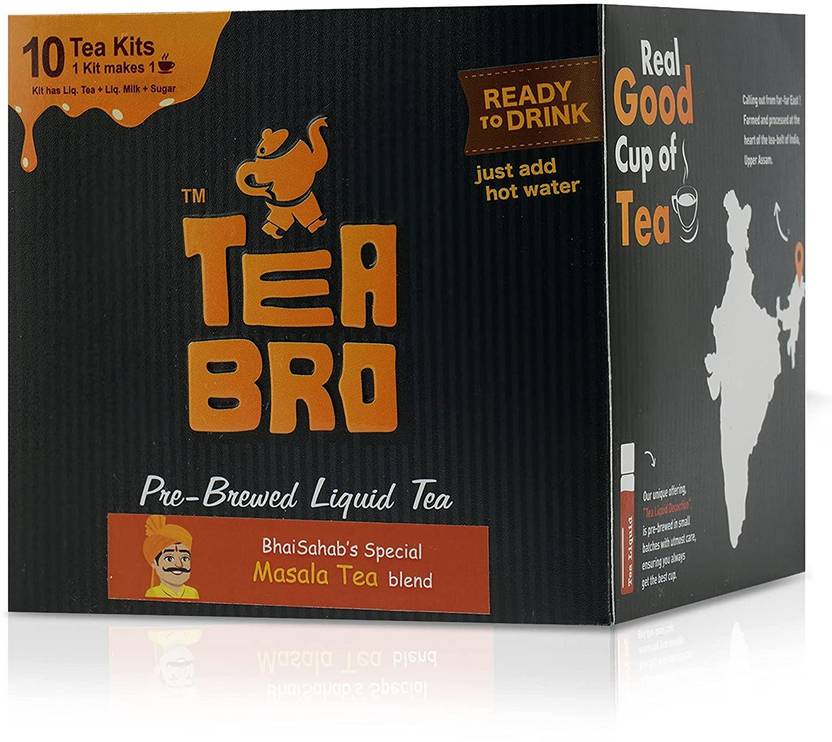 Tea Bro Pre-Brewed Instant Liquid Tea, Ready to Drink | 10 Tea Kits ...