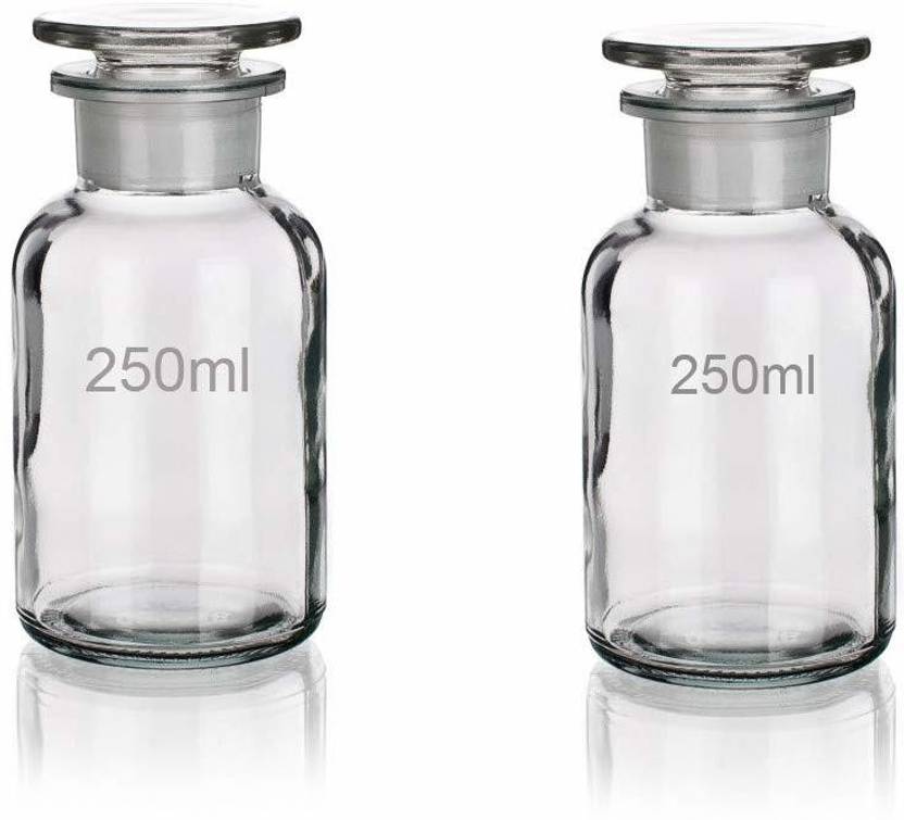 PRIME BAKER Reagent Bottle 250Ml 2 Pcs Glassware Wide Mouth With ...
