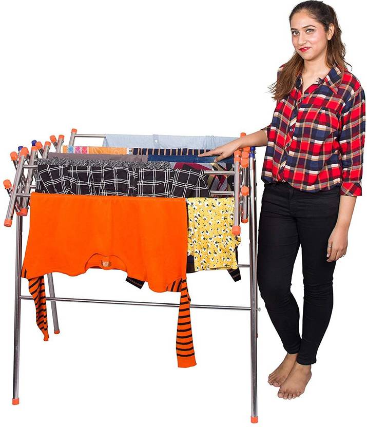 PARASNATH Steel Floor Cloth Dryer Stand Lotus Stainless Steel Clothes ...