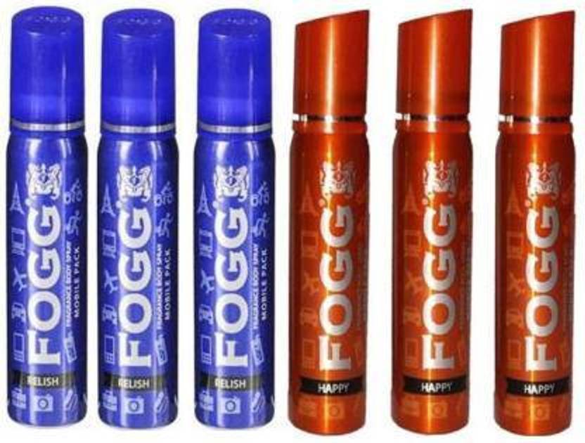 FOGG Relish & Happy Body Spray Mobile Pack Pocket Deo (25 ml x 6 ...
