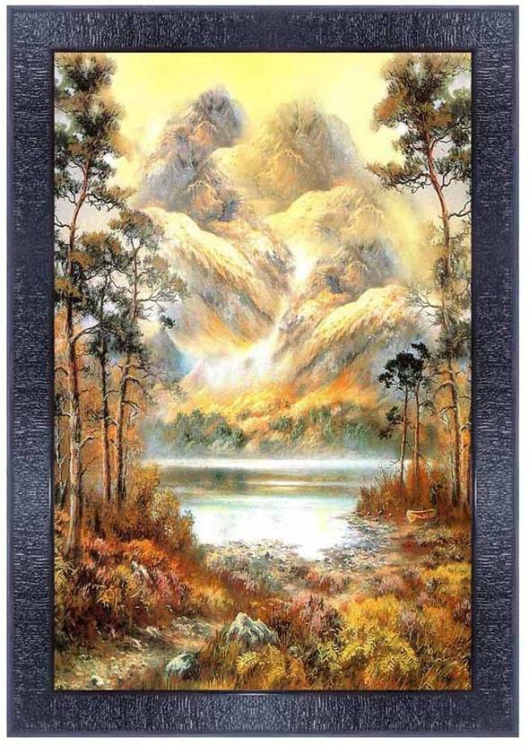 pnf Hand Painted Landscape Scenery Wood Photo Frames with Acrylic Sheet ...