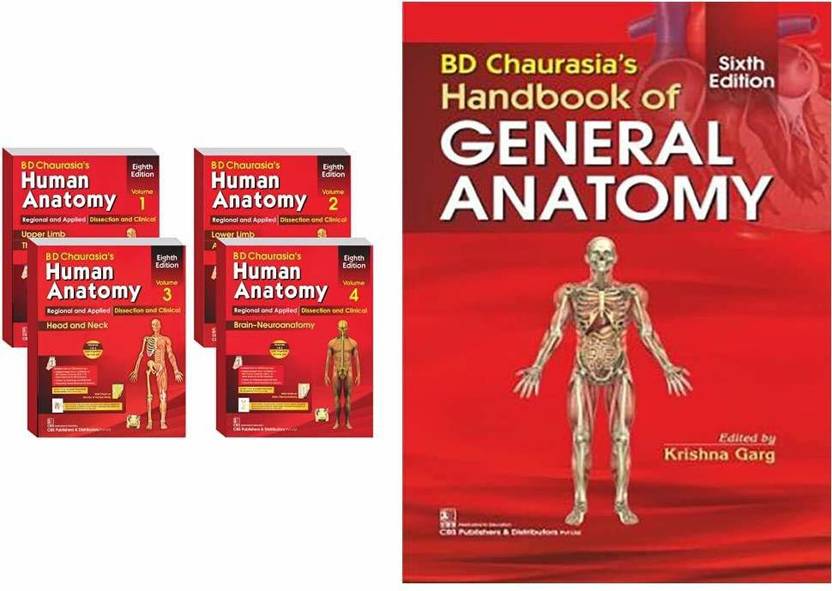 B D Chaurasia's Human Anatomy 4 Volume Set ( Vol.1 To Vol 4) With BD ...