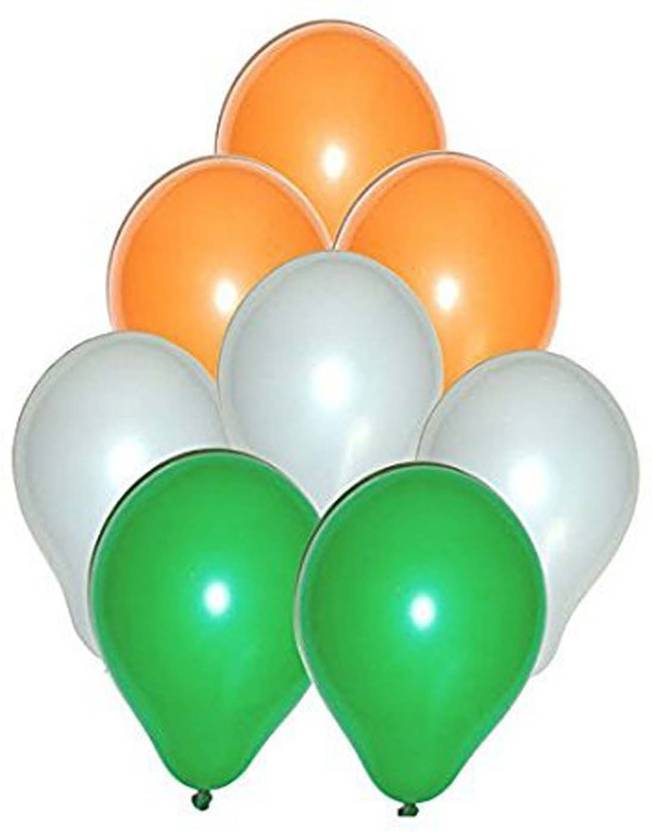 Flipkart.com | WisdomDecor Solid Tringa Balloons Tri Color Orange ...