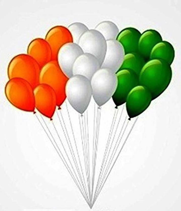 Flipkart.com | Wisdom Decor Solid Tringa Balloons Tri Color Orange ...